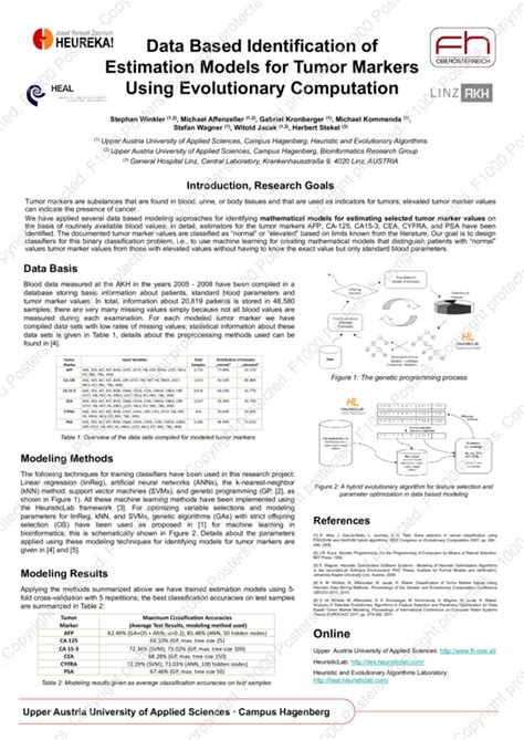 Pdf Data Based Identification Of Estimation Models For Tumor Markers