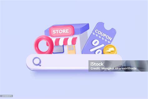 3d 태그 가격 아이콘은 검색 창 또는 연구를위한 돋보기가있는 할인 쿠폰입니다 판매 쿠폰 제공 쇼핑에 대한 공지 사항 프로모션 제공 3d 할인 발표 아이콘 벡터 렌더링