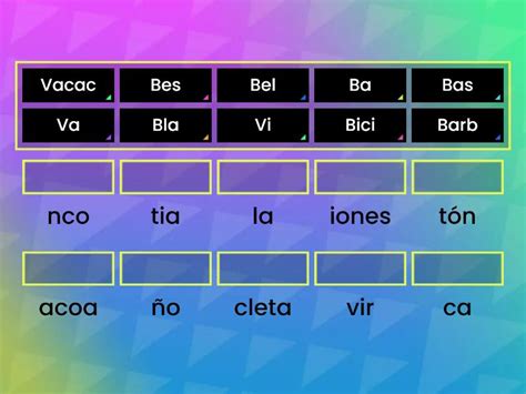 Completa Palabras Con B Y V Match Up