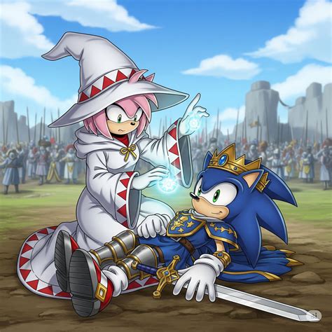 White Mage Amy Heals Knight Sonic By Shadowfox420 On Deviantart