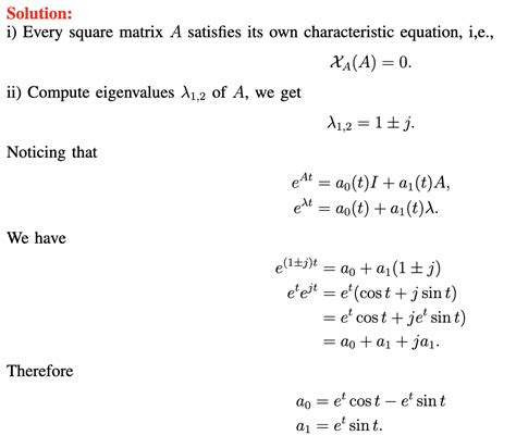 Solved Problem 2 I Explain The Caley Hamilton Theorem Ii