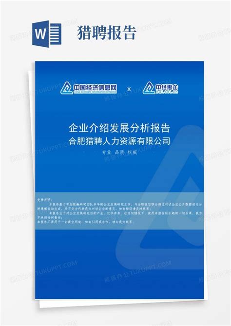 合肥猎聘人力资源有限公司介绍企业发展分析报告word模板下载编号qwoebenb熊猫办公