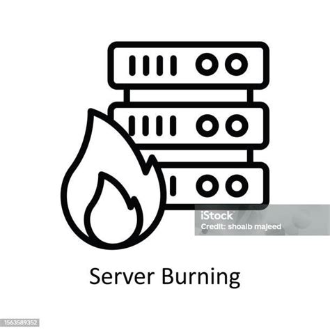 서버 굽기 벡터 개요 아이콘 디자인 그림입니다 흰색 배경에 사이버 보안 기호 Eps 10 파일 네트워크 서버에 대한 스톡 벡터 아트 및 기타 이미지 Istock