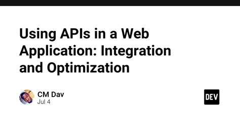 Using Apis In A Web Application Integration And Optimization Dev Community