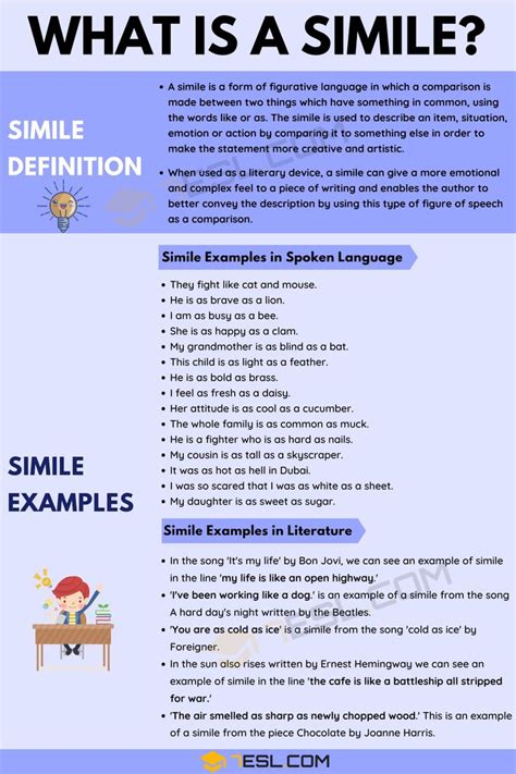Simile Definition Usage And Cool Simile Examples • 7esl English