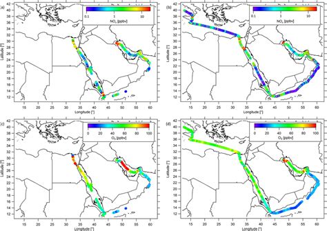 Ship Cruises With Color Scaled Nox Mixing Ratios Logarithmic Scale Download Scientific