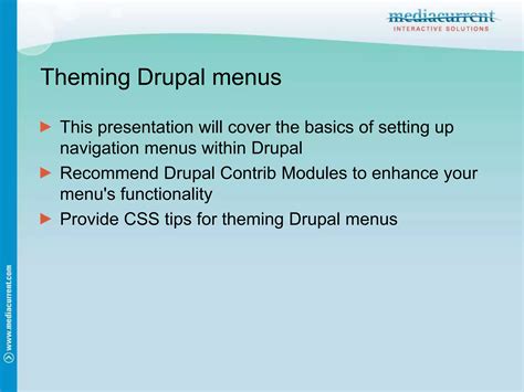 theming drupal menus ppt
