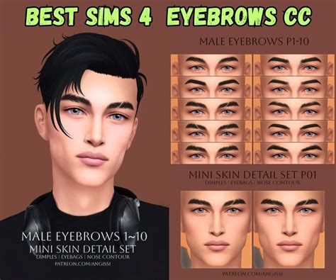 27 Gorgeous Sims 4 Eyebrows Cc Realistic Brows And Maxis Match Brows Sopracciglia Uomo The