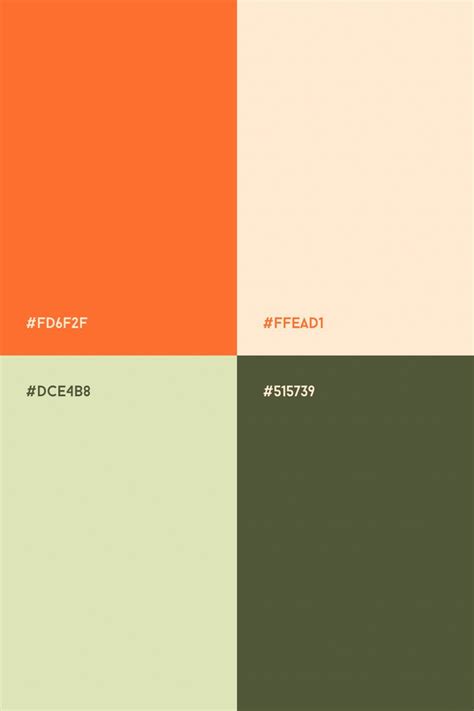 Vibrant Green And Orange Color Palette