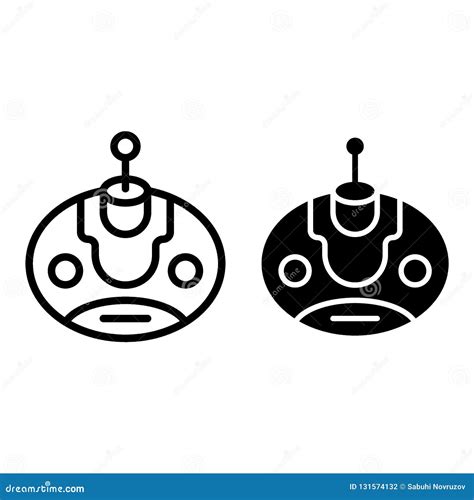 Bot Line And Glyph Icon Robot Vector Illustration Isolated On White Stock Vector Illustration