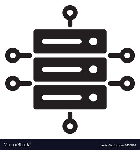 Server Connestion Linear Icon Data Storage Vector Image