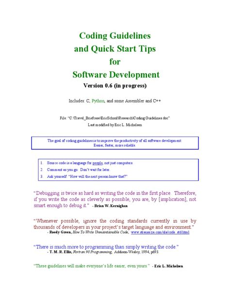 Coding Guidelines Pdf C Programming Language C