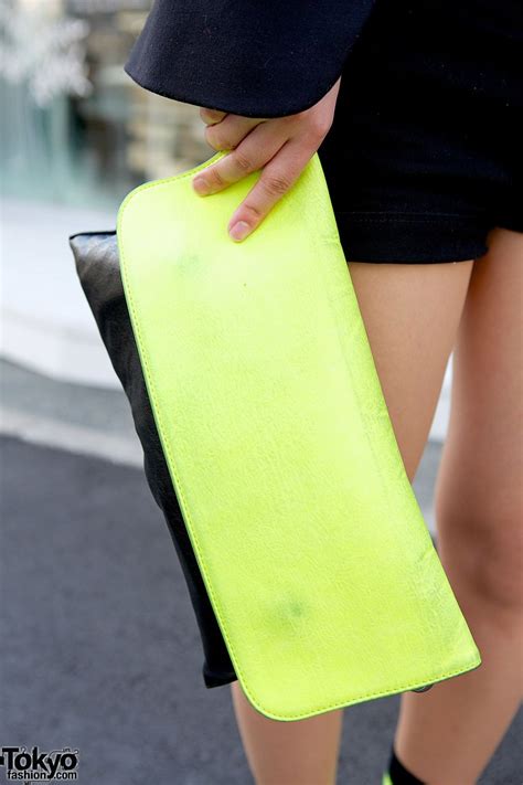 Neon Clutch W Geometric Jewelry Michael Kors Tokyo Chiip Lovers Tokyo Fashion