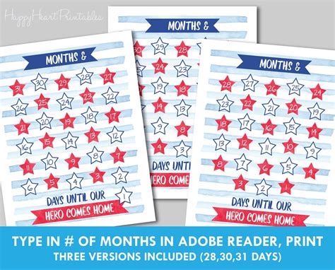 Printable Deployment Countdown Etsy