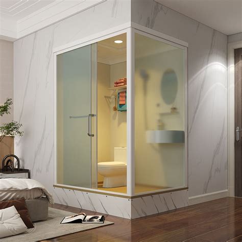 Frosted Tempered Glass Shower Kit With Ceiling And Back Wall Panel
