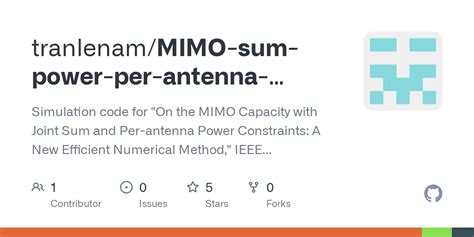 Github Tranlenam Mimo Sum Power Per Antenna Power Constraint Simulation Code For On The Mimo