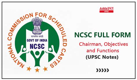 Ncsc Full Form Chairman Objectives And Functions Upsc