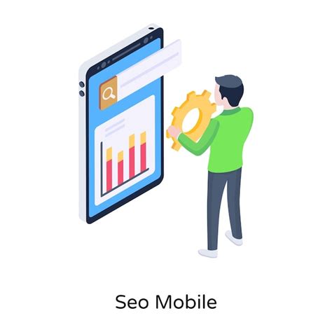 Premium Vector Download An Isometric Icon Of Seo Mobile