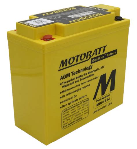 Mb51814 Mb51814 12volt 22ah 235 Cca Motobatt Agm Quadflex Battery