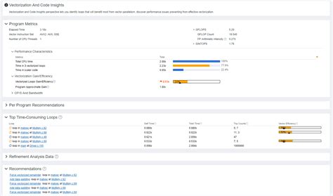 Explore Vectorization And Code Insights Results