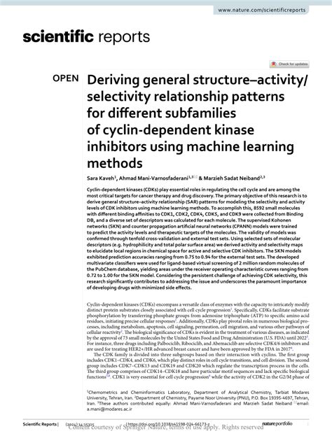 Pdf Deriving General Structureactivityselectivity Relationship