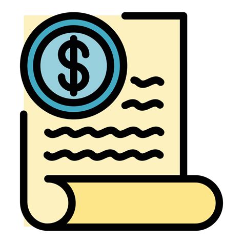 Office Money Report Icon Color Outline Vector 15393315 Vector Art At