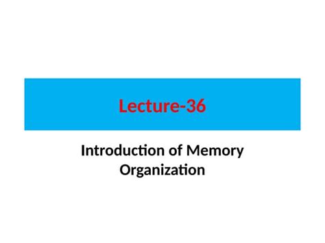 Associative Memory In Computer Architecture Pptx
