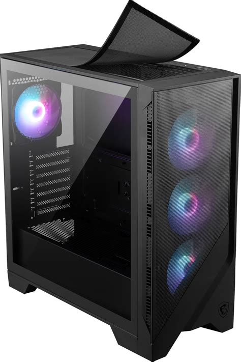MSI MAG FORGE R AIRFLOW ARGB Tempered Glass Steel Black ATX Mid Tower Desktop Chassis Wootware