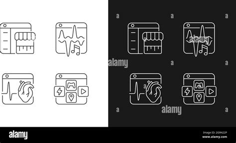 Digital Services Linear Icons Set For Dark And Light Mode Stock Vector Image And Art Alamy