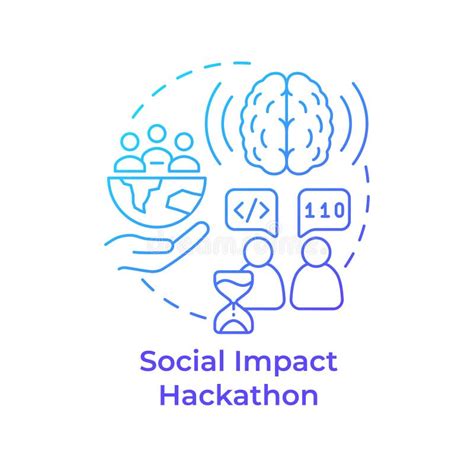 Social Impact Hackathon Blue Gradient Concept Icon Stock Vector