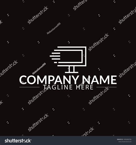 Computer Monitor Logo Template Digital Screen Stock Vector Royalty Free Shutterstock