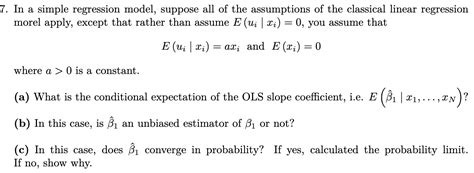 solved 7 in a simple regression model suppose all of the