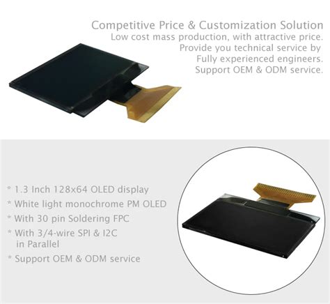 13 Zoll Oled Display Ssd1306 128x64 Spi Oled Modul Kwh0130ul02