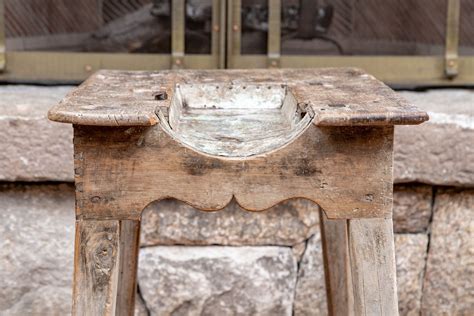 Antique Country Pine Stand With Tin Trough 220988 Black Rock Galleries