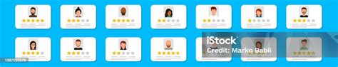 사용자 리뷰 세트 고객 피드백 플랫 디자인의 벡터 일러스트레이션 1위에 대한 스톡 벡터 아트 및 기타 이미지 1위 검사