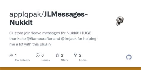 Github Applqpak Jlmessages Nukkit Custom Join Leave Messages For Nukkit Huge Thanks To