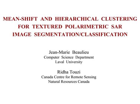 We4l09 Mean Shift And Hierarchical Clustering For Textured