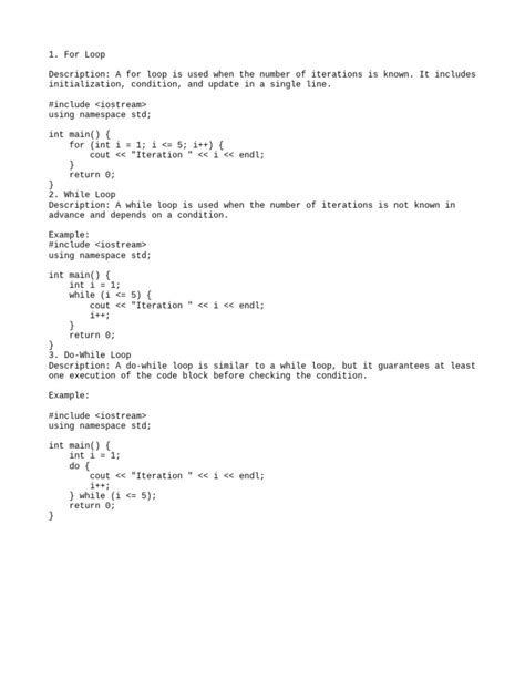 For Loop Pdf
