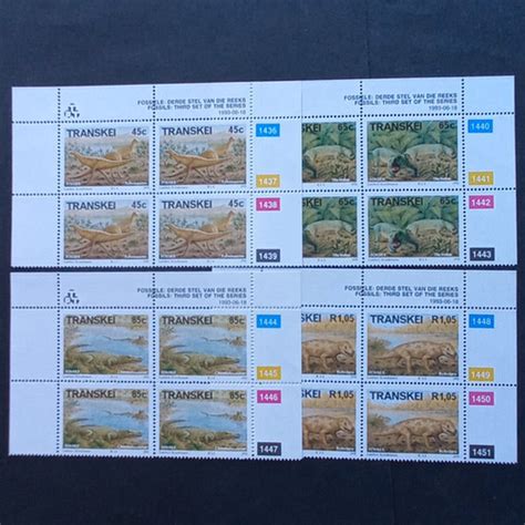 Transkei 1993 Fossils 3rd Issue Full Set Of Controls Mnh Wizozzy Stamps