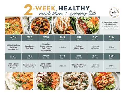 4 Week Healthy Meal Plan With Grocery List The Real Food 40 Off