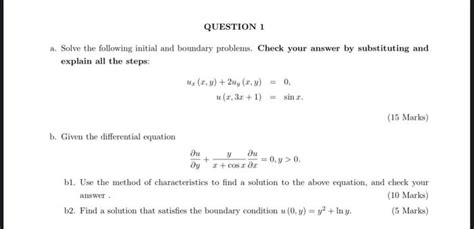 Solved A Solve The Following Initial And Boundary Problems