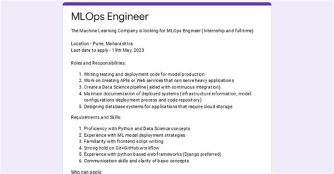 The Machine Learning Company On Linkedin Mlops Engineer