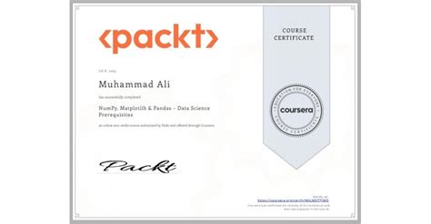 I Am Glad To Announce That I Completed The Course Numpy Matplotlib And Pandas Data Science