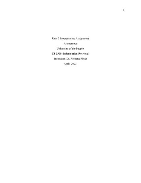 Pa Cs 3308 Unit 2 2023 Pa Cs 3308 Unit 2 2023docx Unit 2 Programming Assignment Anonymous