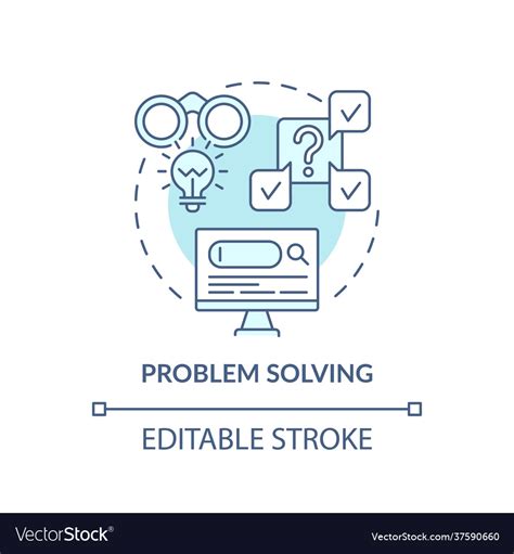 Problem Solving Turquoise Concept Icon Royalty Free Vector