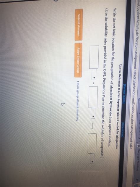 Solved Write The Net Ionic Equation For The Precipitation Of