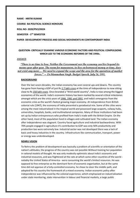 dpsm assignment hritik kumar name hritik kumar course ba political science honours roll no