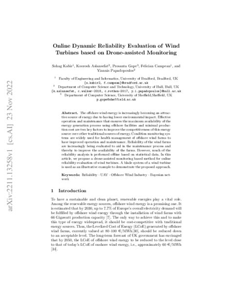 Pdf Online Dynamic Reliability Evaluation Of Wind Turbines Based On Drone Assisted Monitoring