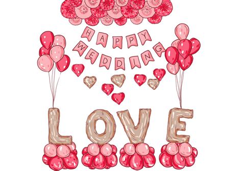 ภาพภาพประกอบการ์ตูนวาดด้วยมือตกแต่งวันวาเลนไทน์บอลลูนโรแมนติก เทมเพลต แบบ Psd ดาวน์โหลดฟรี Pikbest
