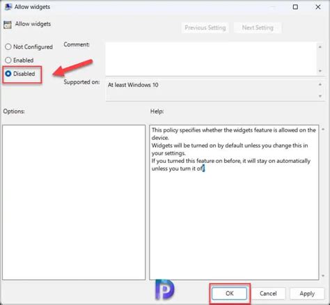 Methods To Disable Widgets In Windows GPO Registry